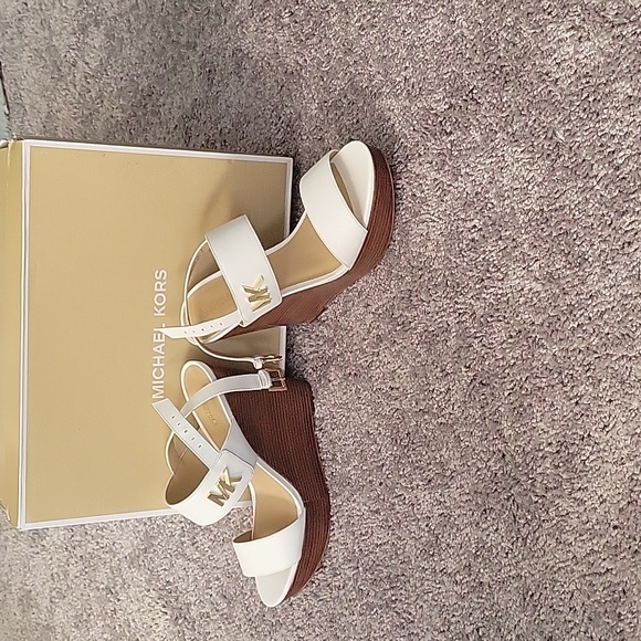 Michael Kors | Shoes | Michael Kors Optic White Wedge 95m | Poshmark